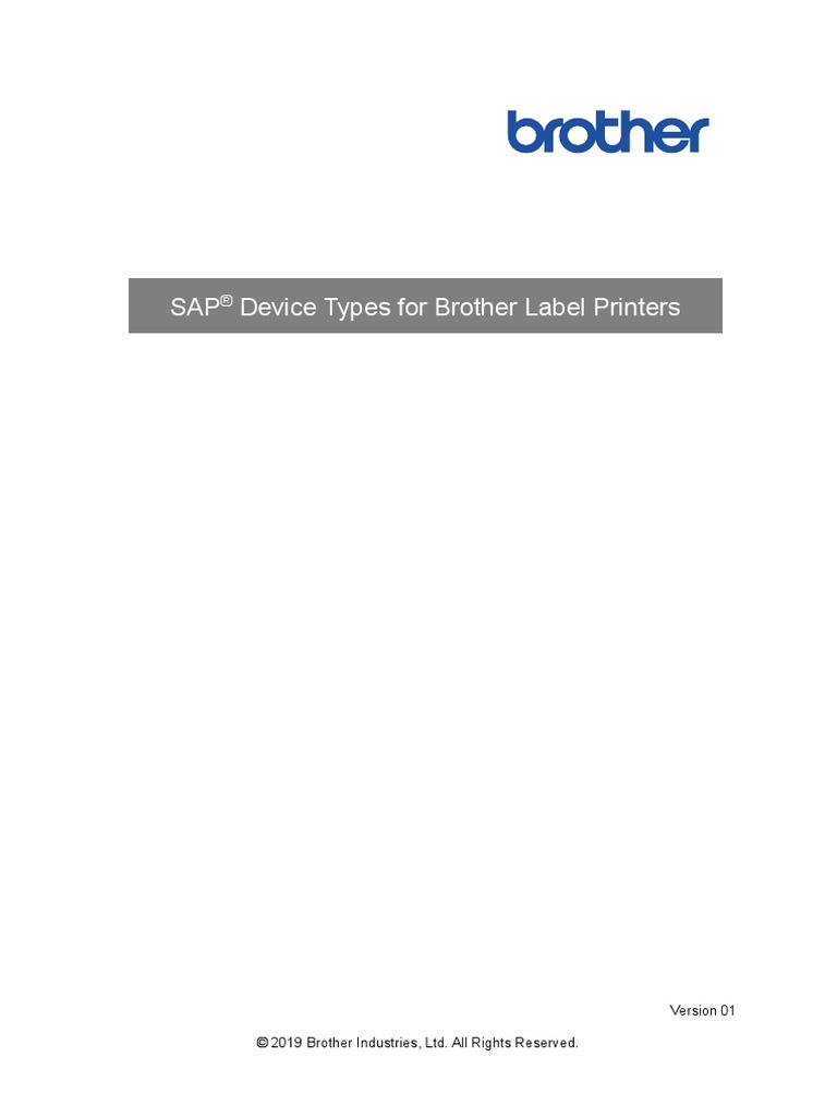 SAP Device Types For Brother Label Printers | PDF | Button (Computing) | Barcode