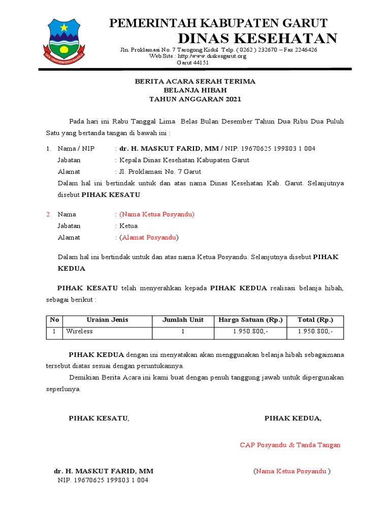 BERITA ACARA HIBAH New | PDF