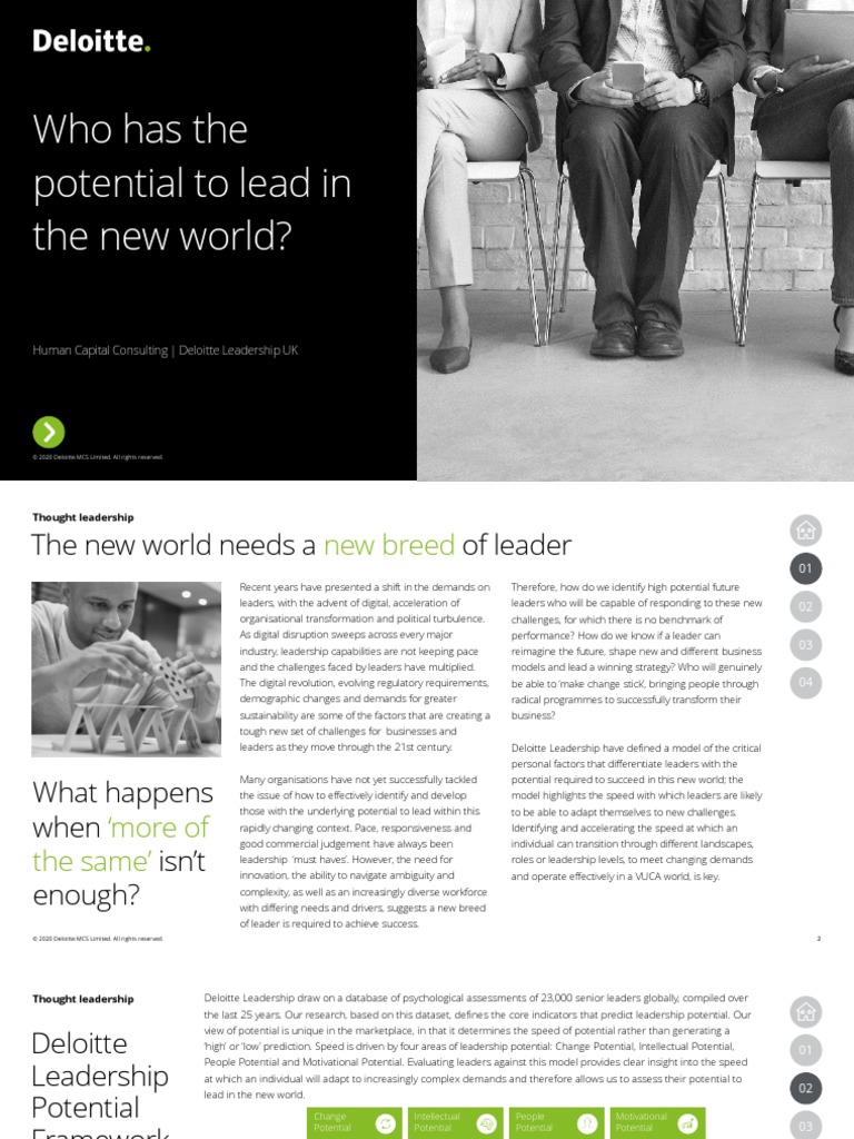 Deloitte Uk Potential To Lead Updated | PDF | Leadership | Behavioural ...