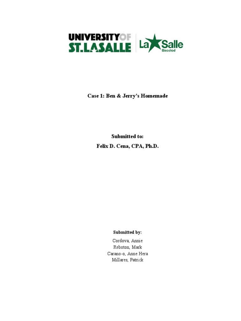 Case 1 - Ben & Jerry's Homemade | PDF | Mergers And Acquisitions | Stocks
