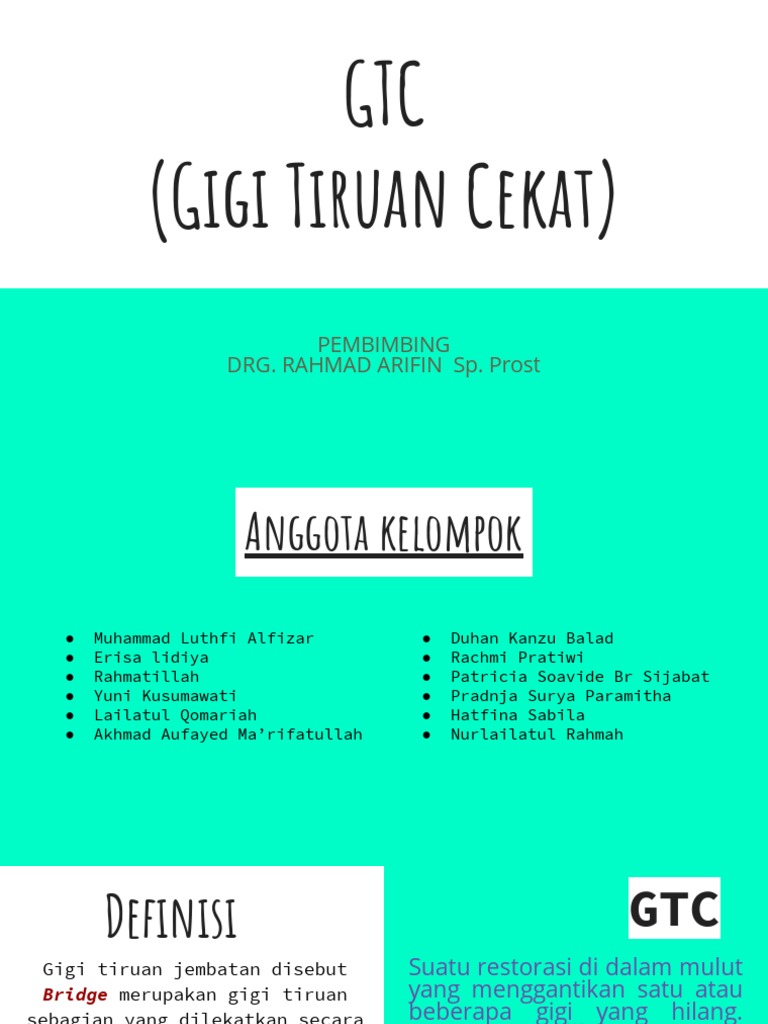 GTC (Gigi Tiruan Cekat) | PDF