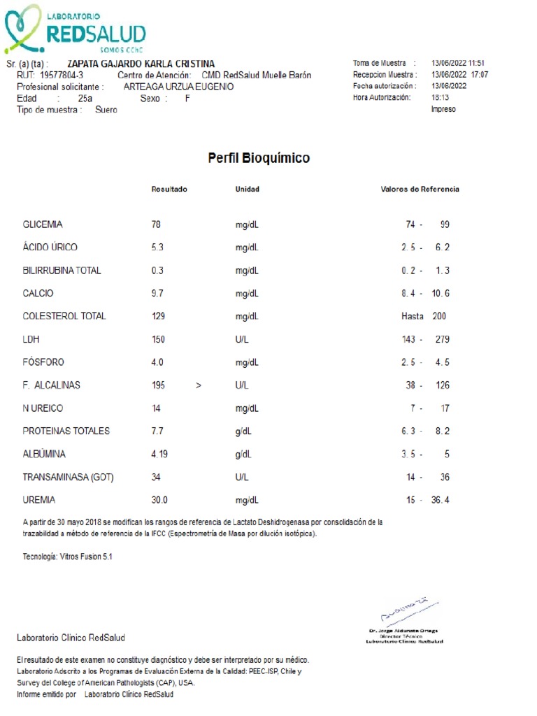 Perfil Bioquimico | PDF