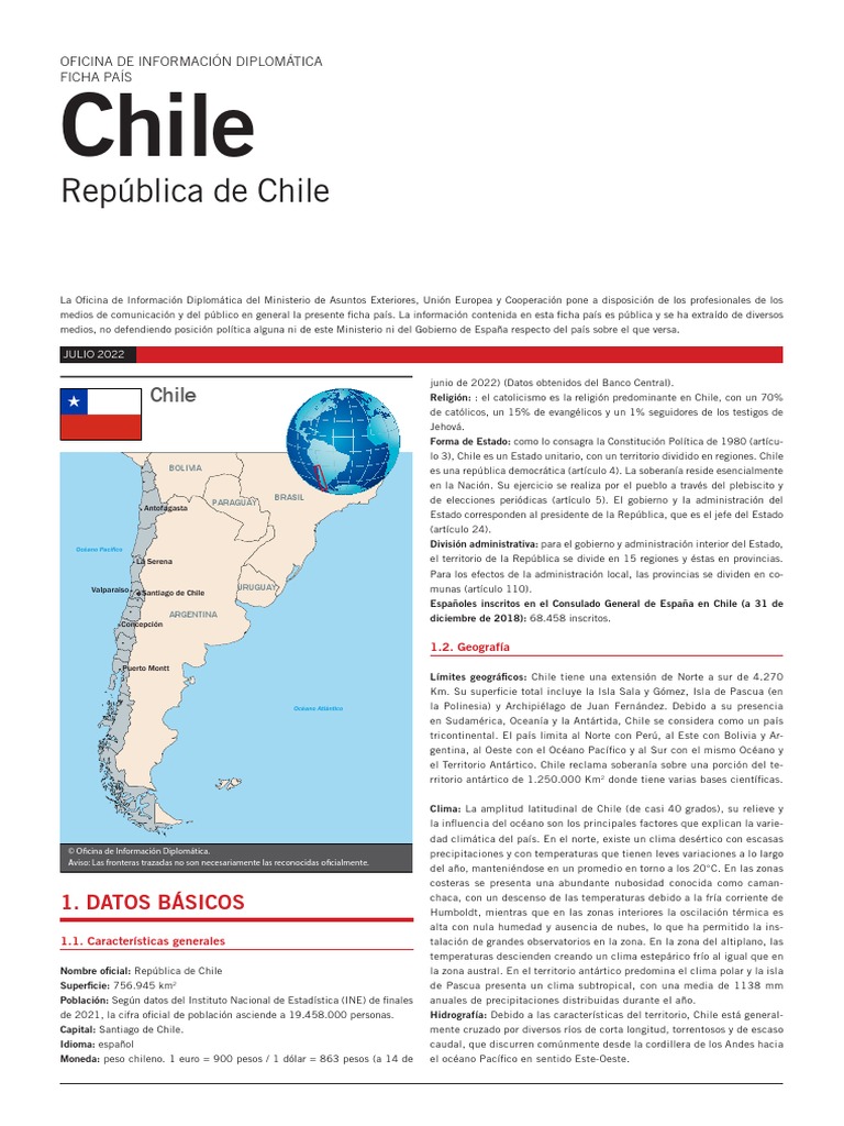 Chile - Ficha Pais | PDF | Chile | Clima