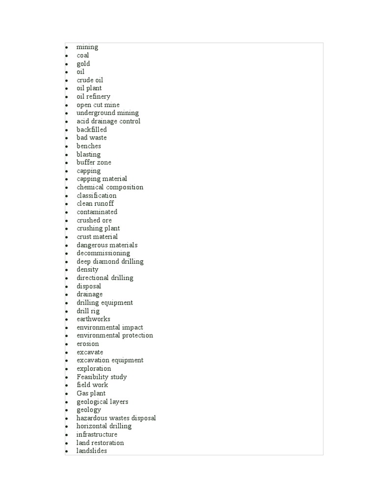 Mining Vocabulary Pdf