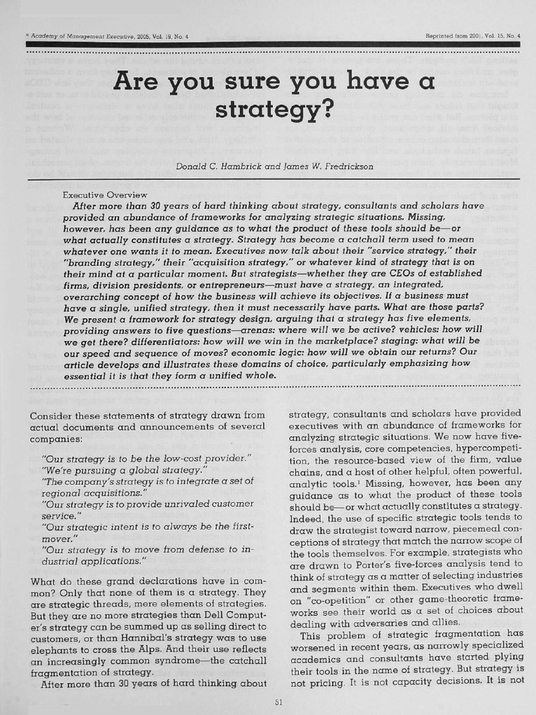Hambrick, D.C. y Fredrickson, J.W-comprimido | PDF | Retail | Brand