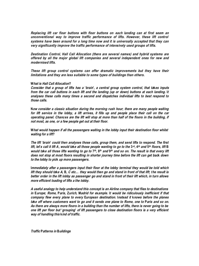 Hall Call Allocation | PDF