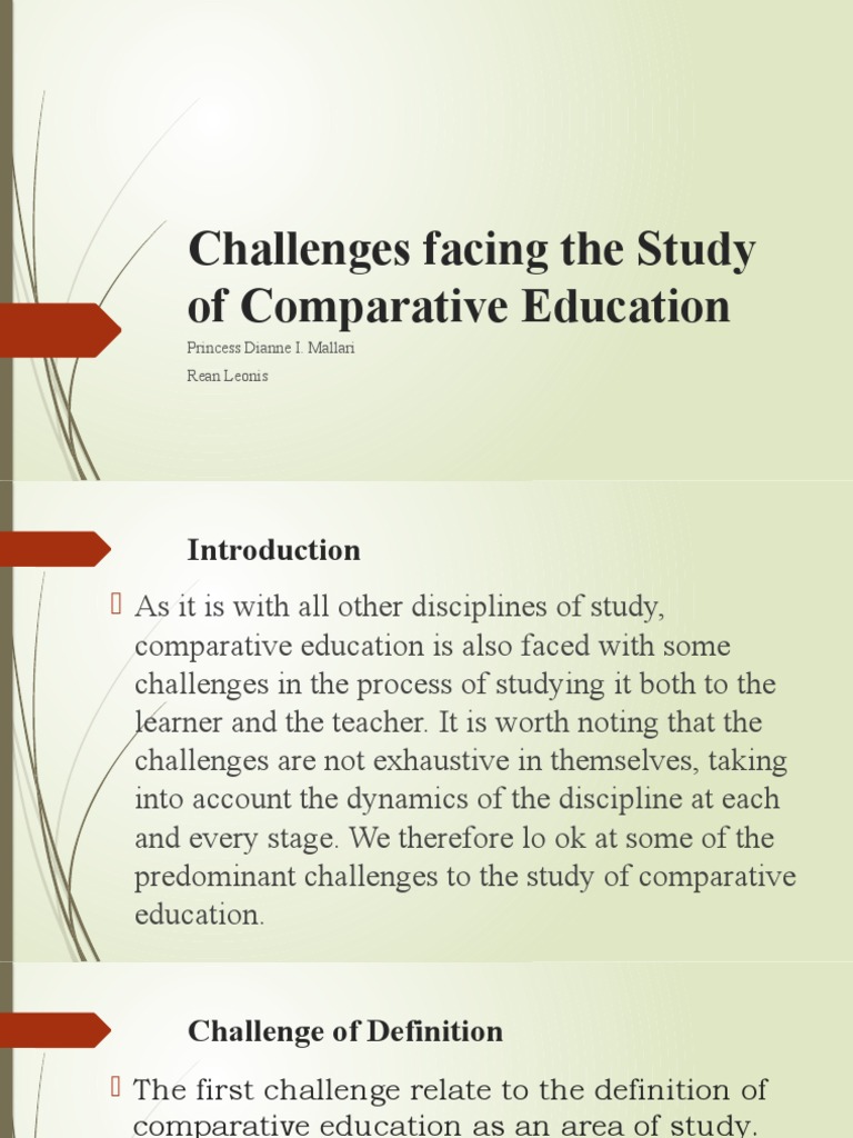 Challenges in Comparative Education Study | PDF | Cognition | Academic ...
