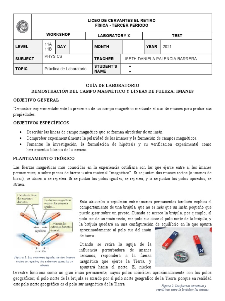 Guía de Laboratorio Demostración Del Campo Magnético Y Líneas de Fuerza ...
