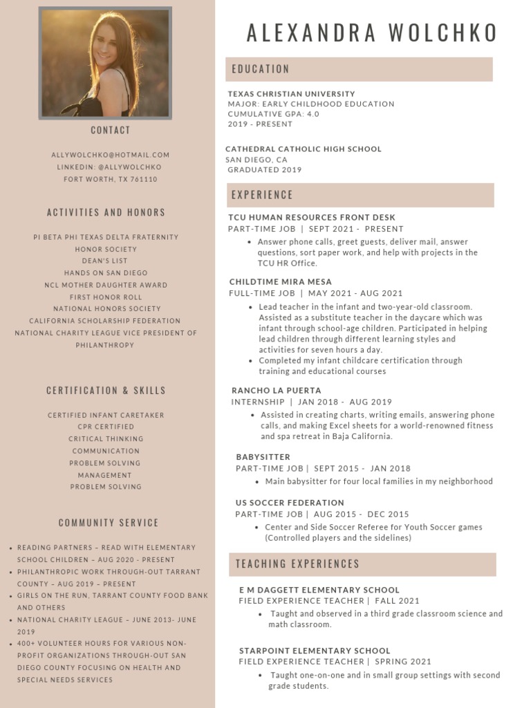 Aw Educational Resume | PDF | Child Care | Teachers