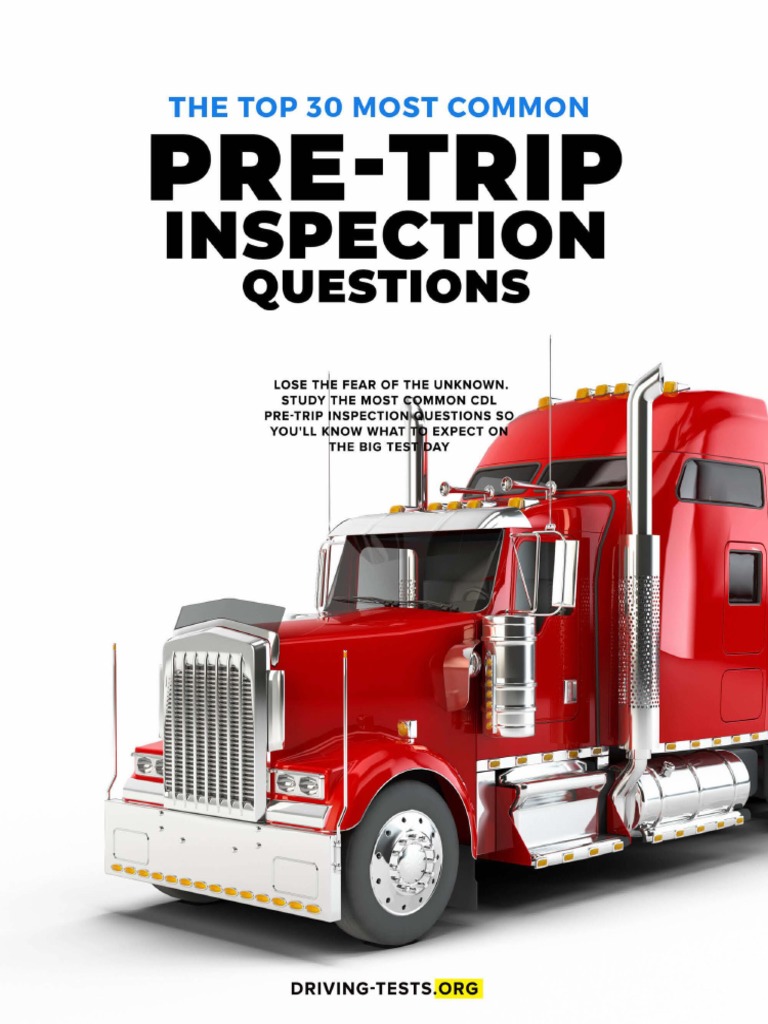 CDL Pre Trip Inspection Questions | PDF