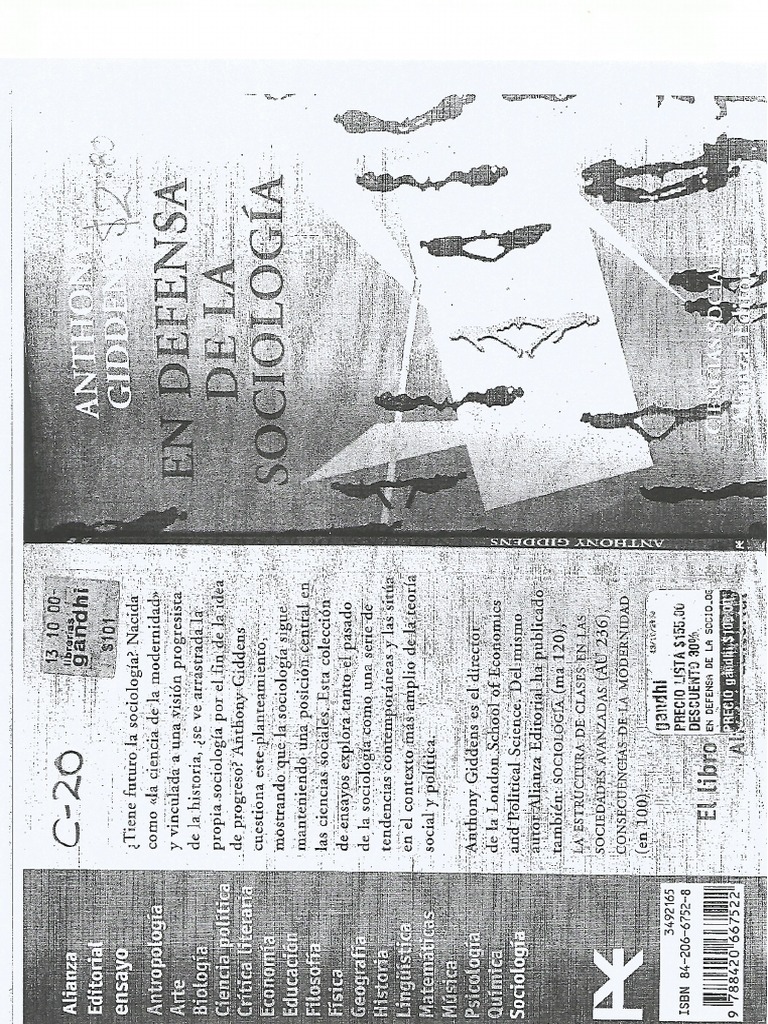 Anthony Giddens en Defensa de La Sociología | PDF