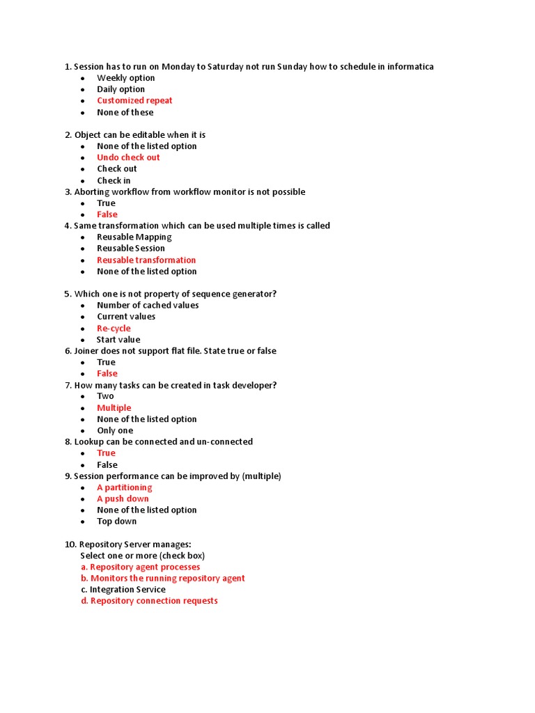 Informatica KBA Mcqs | Download Free PDF | Software Repository | Cache (Computing)