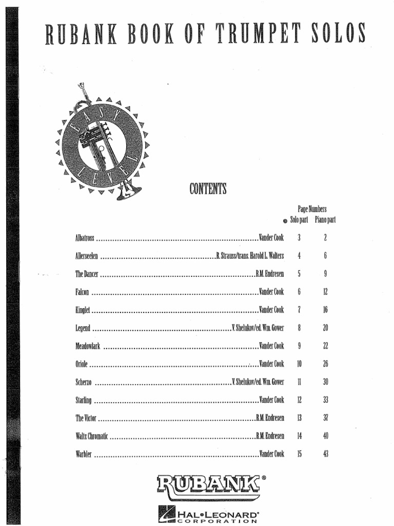 Rubank Solos Easy TRPT | PDF
