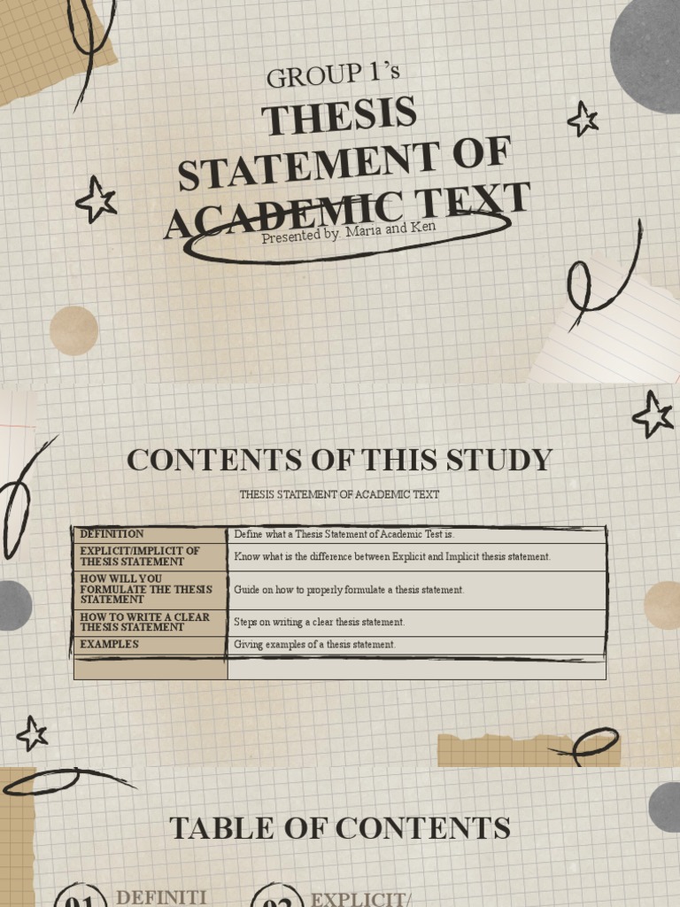 Thesis Statement of Academic Text | PDF | Argument | Thesis