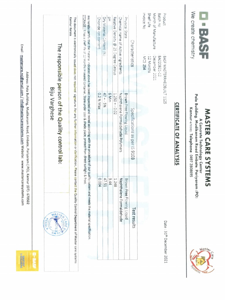 Basf | PDF | Physical Sciences | Chemistry