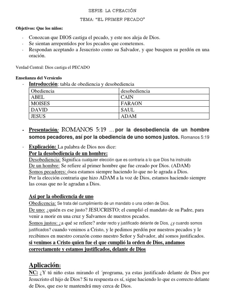 Serie La Creacion El Primer Pecado | PDF | Adán y Eva | Pecado