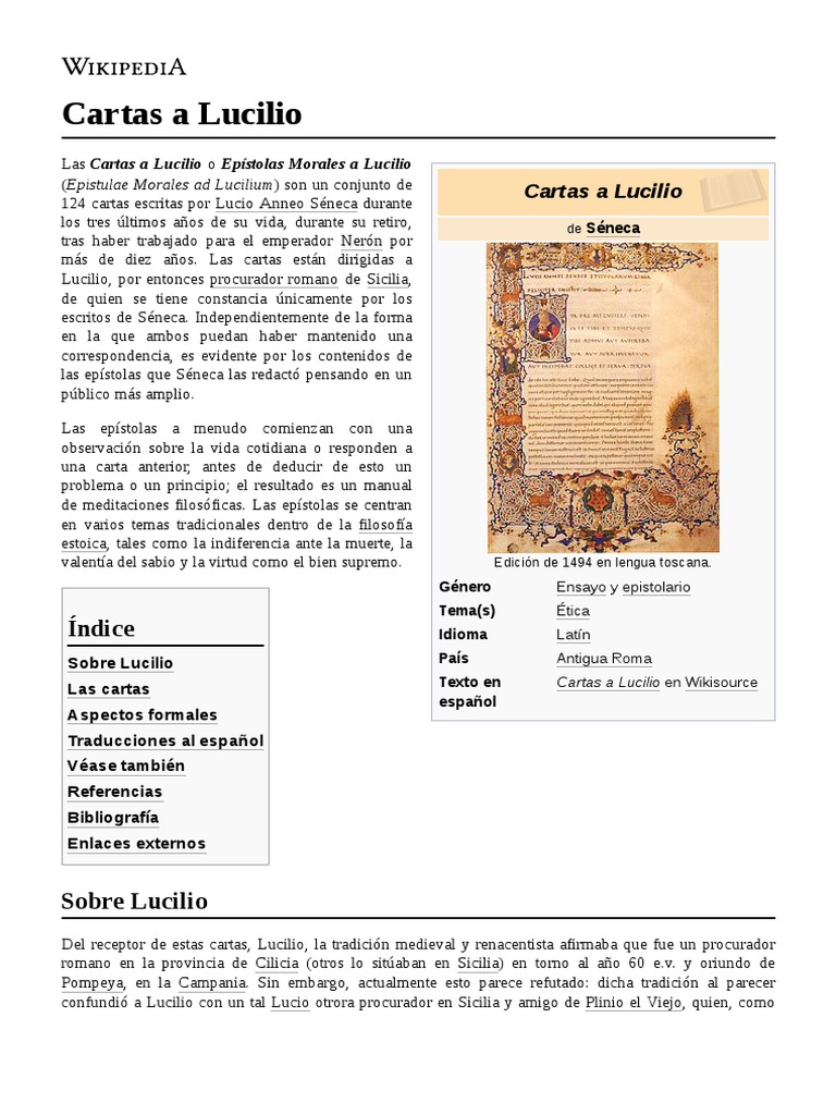 Cartas A Lucilio | PDF