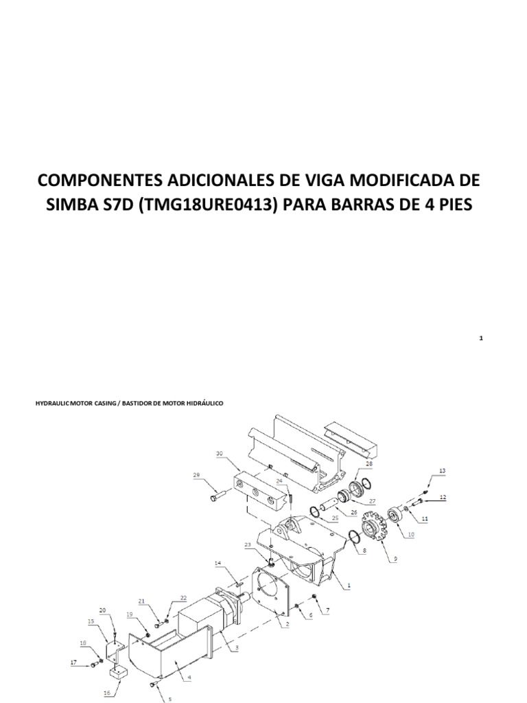 Componentes Simba S7D para Viga Modificada | PDF | Tornillo | Madera