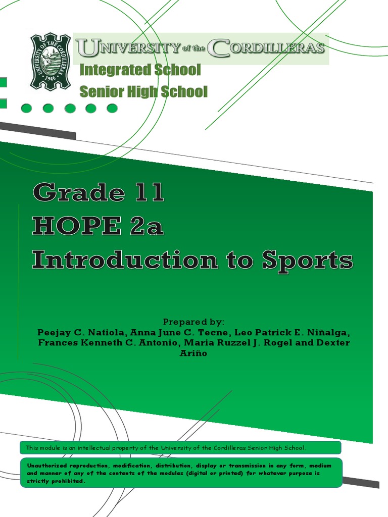 Introduction to HOPE 2a Sports Module | PDF | Sports | Cardiovascular ...