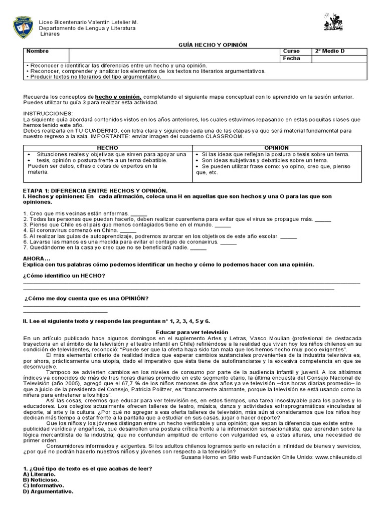 Guia Hecho y Opinión | PDF