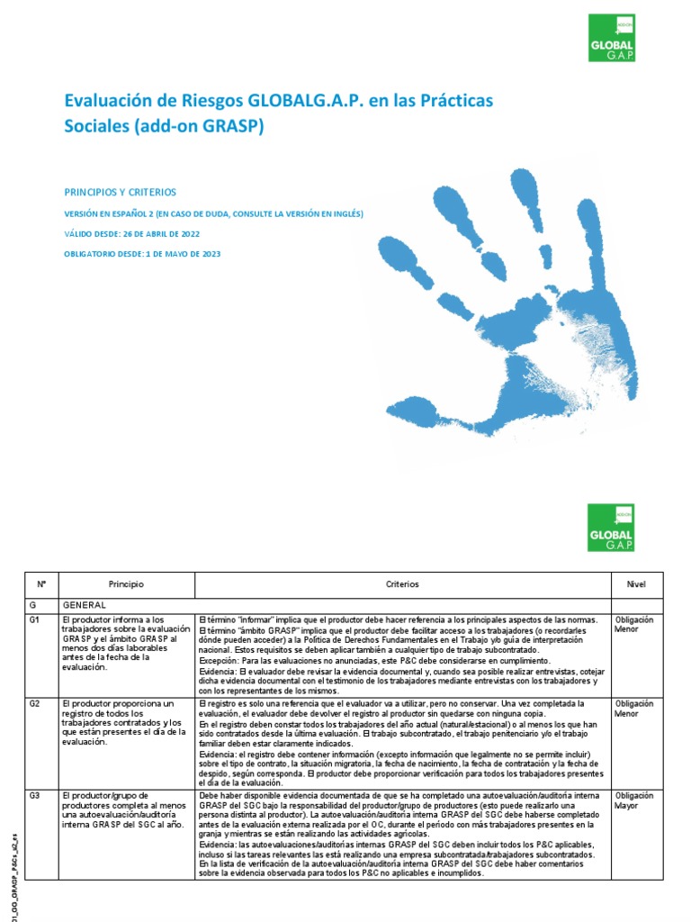 GRASP v2.0 Checklist | Descargar gratis PDF | Auditoría | Sindicato