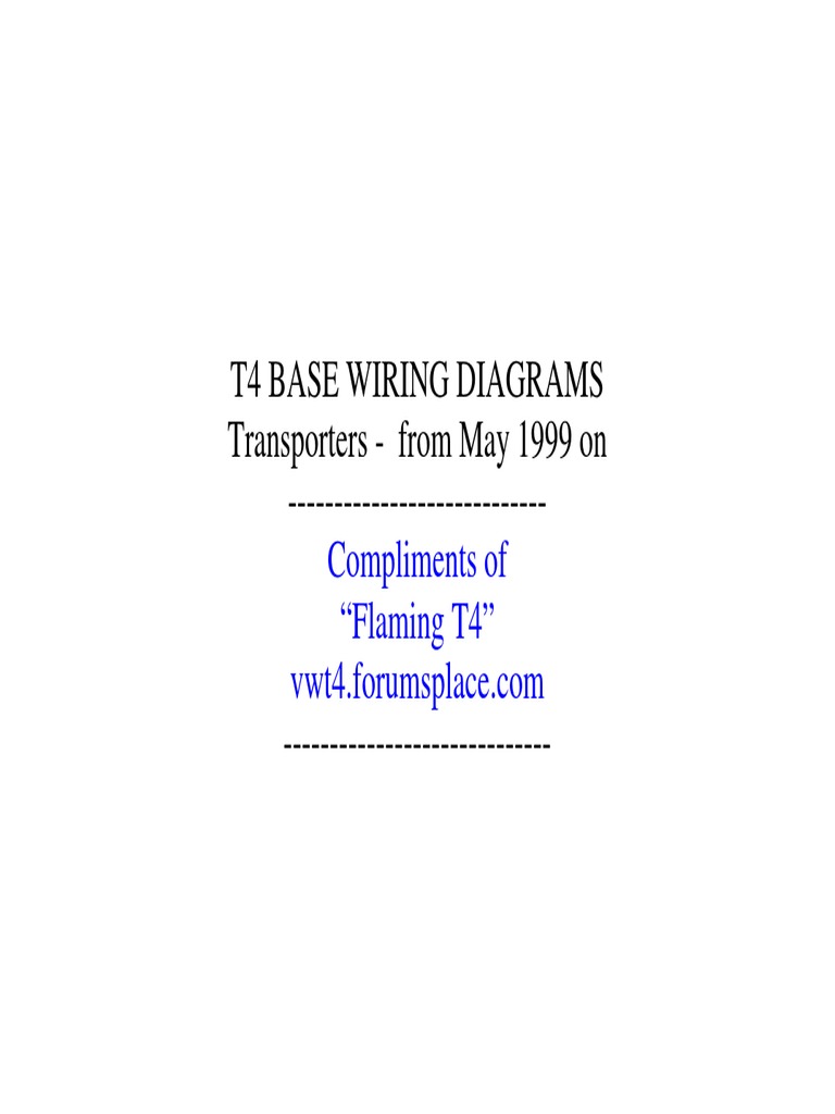 T4 Base Wiring From May 1999 On | PDF | Electrical Engineering | Design
