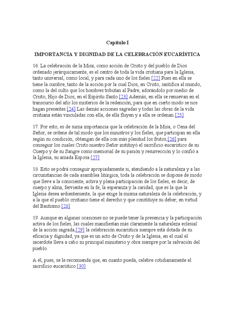 IGMR Capítulo I | PDF | Misa (liturgia) | eucaristía