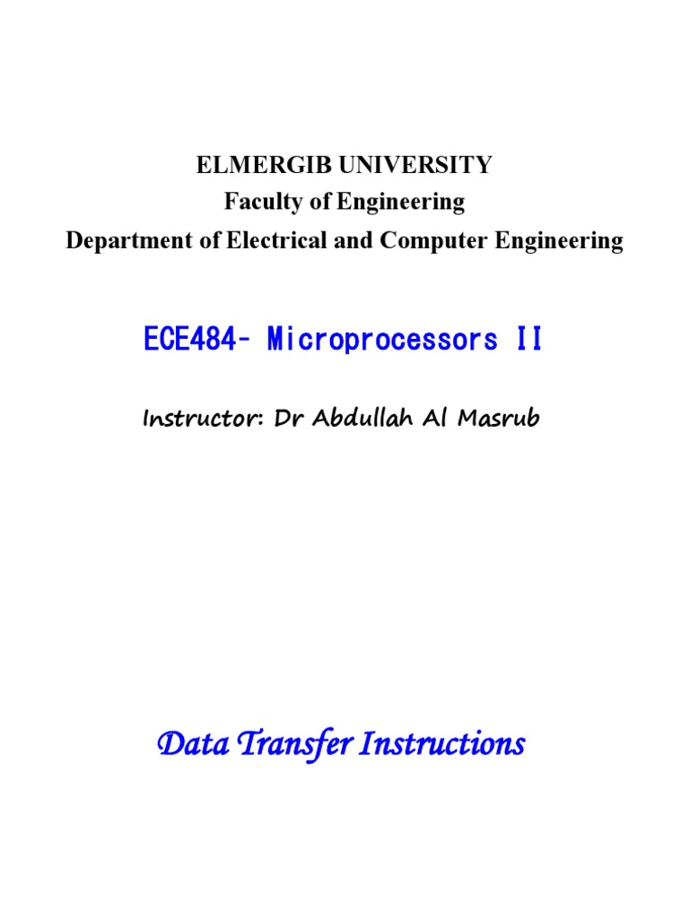 4- CH 4 Data Movement Instructions - ١٢٢٠٢٧ | PDF | Computer Engineering | Computer Architecture