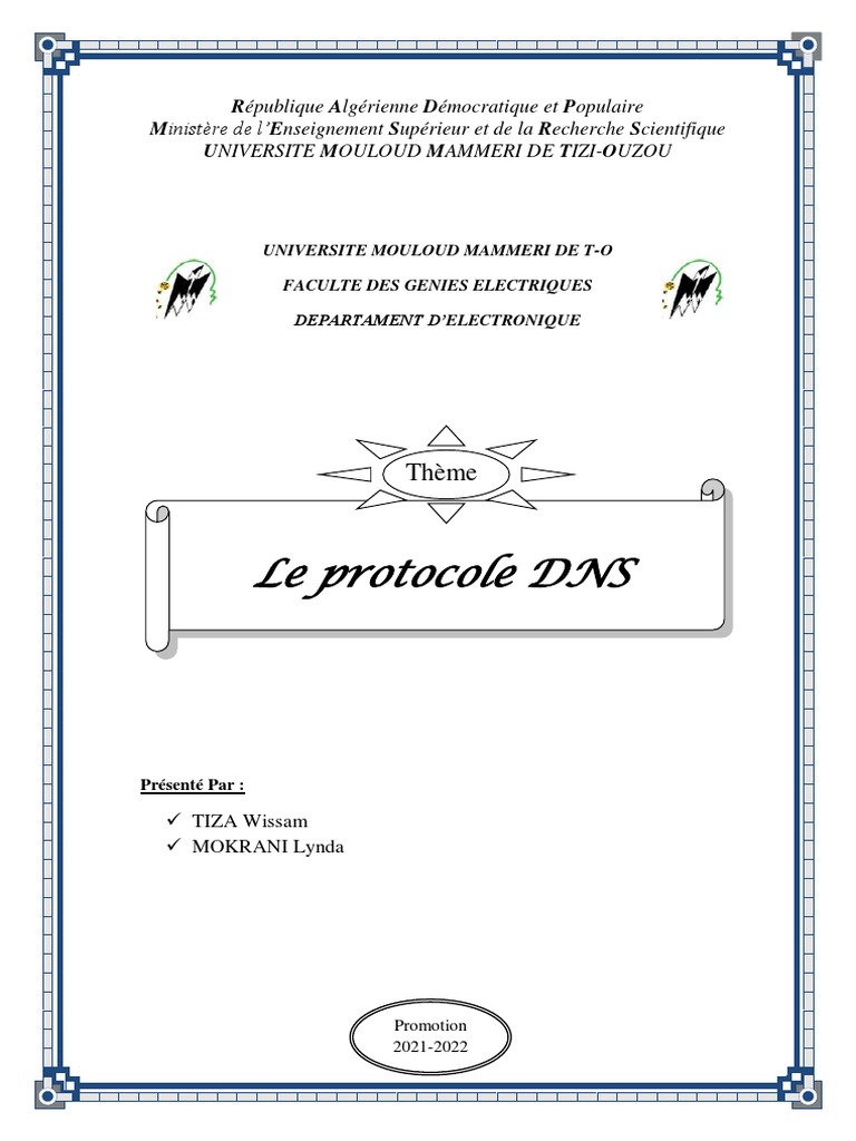 Le Protocole DNS: Thème | PDF | Système de noms de domaines | Client ...