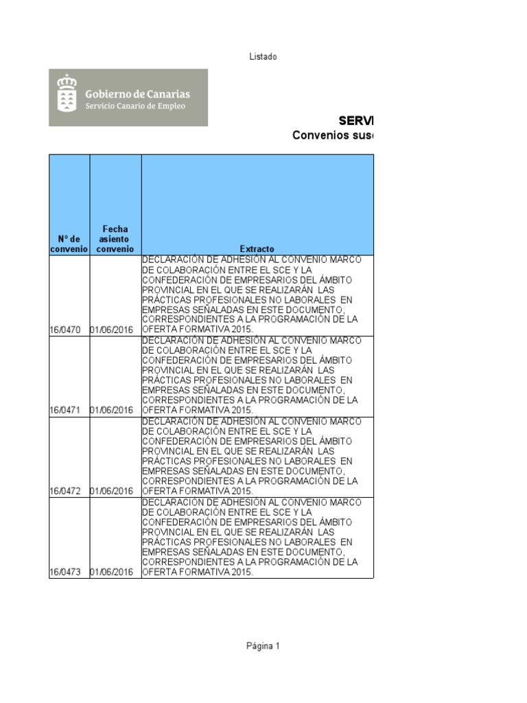 Convenios Segundo Semestre 2016 | PDF