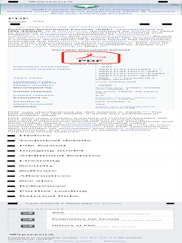 PDF - Wikipedia | PDF | File Format | Software