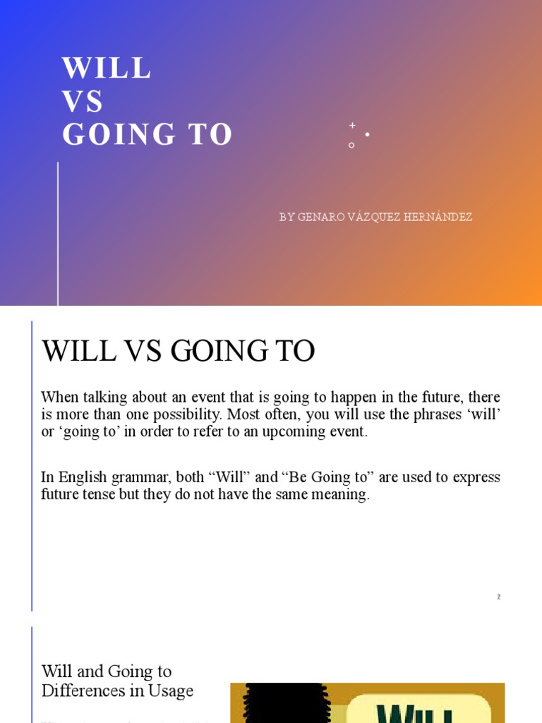 WILL VS GOING TO | PDF
