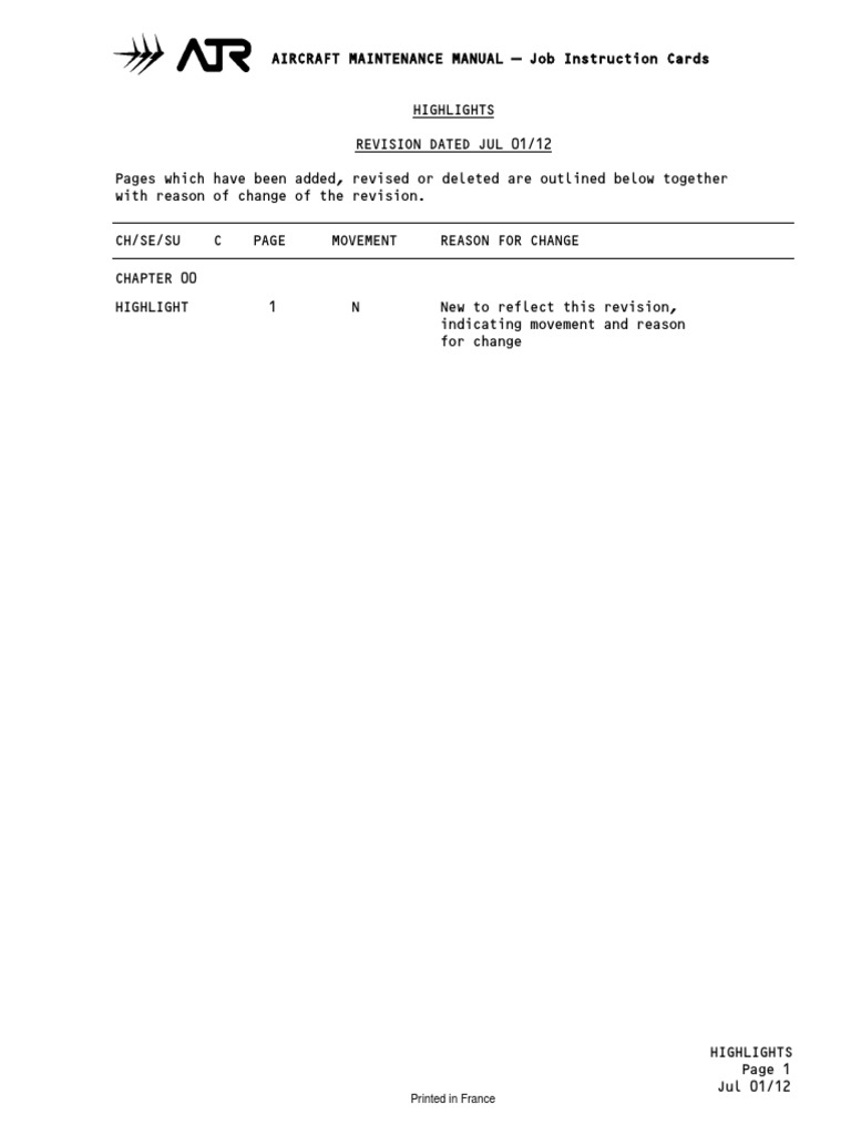 AMM Introduction Atr 72 600 | PDF | Aircraft Flight Control System ...