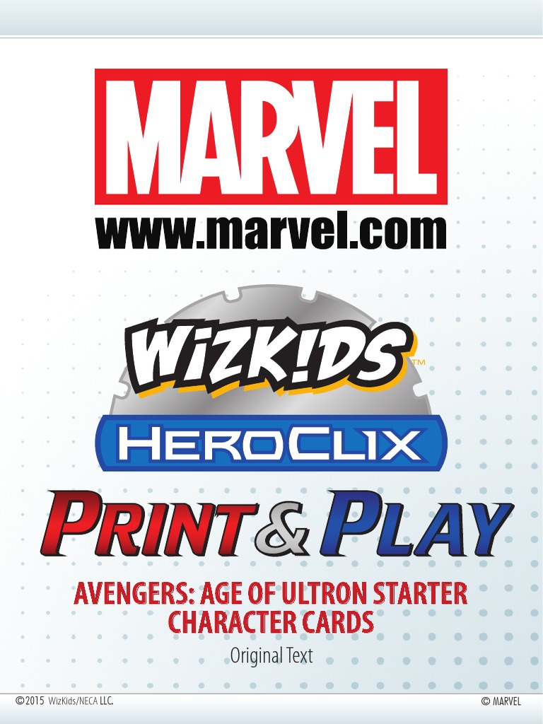 Avengers: Age of Ultron Starter Character Cards: Original Text ...