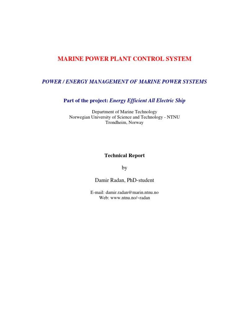 Marine power and energy management control systems | PDF | Marine ...