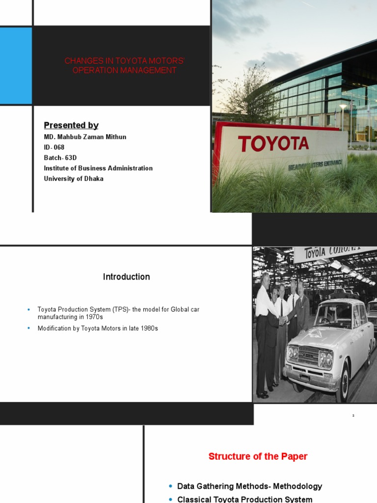Changes in Toyota Motors' Operation Management Mithun | PDF | Human ...