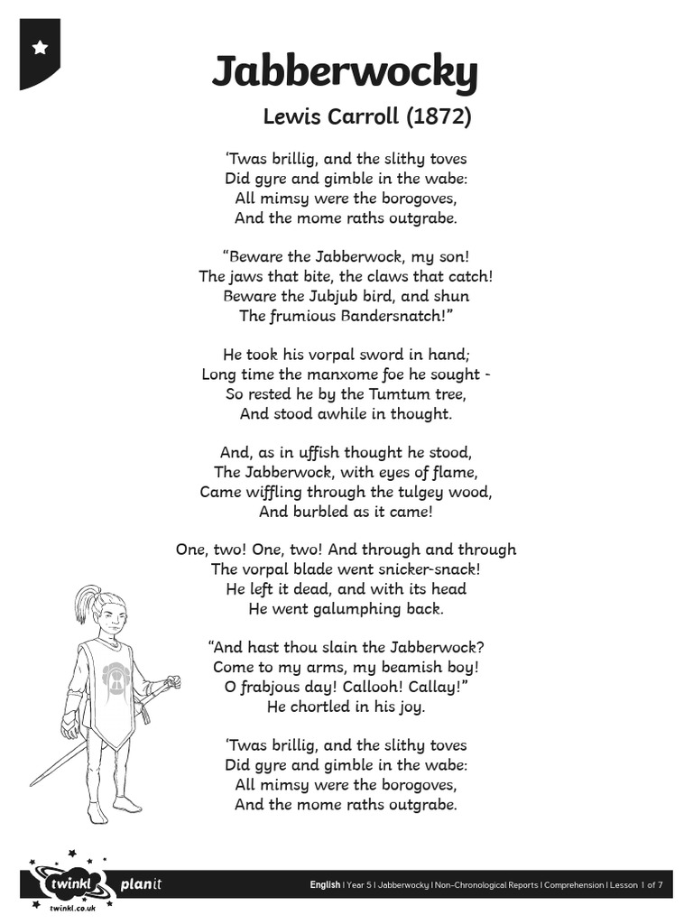 activity-sheet-jabberwocky-comprehension | PDF | Works | Linguistics