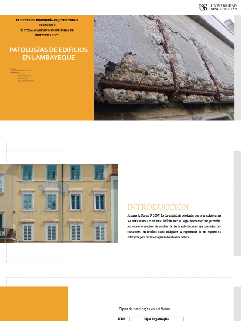 Patologías Edificios en Lambayeque | PDF | Corrosión | Hormigón