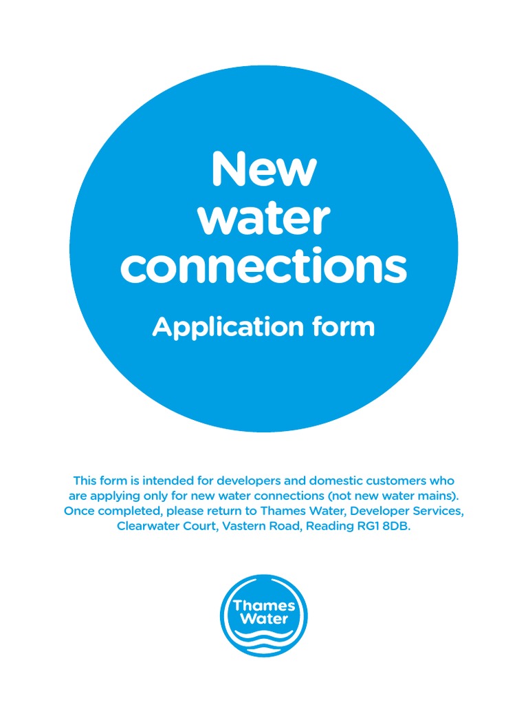 New Water Connection Application Form | PDF | Sewage | Plumbing