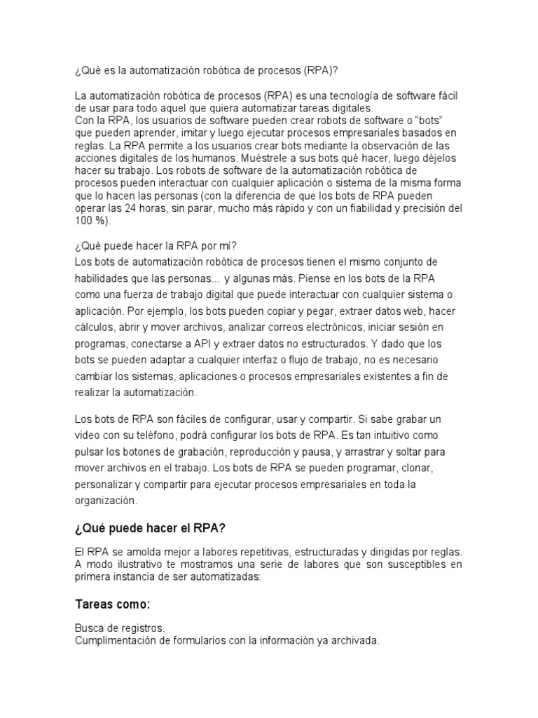 Introducción a la Automatización RPA | PDF | Software de la aplicacion | Software