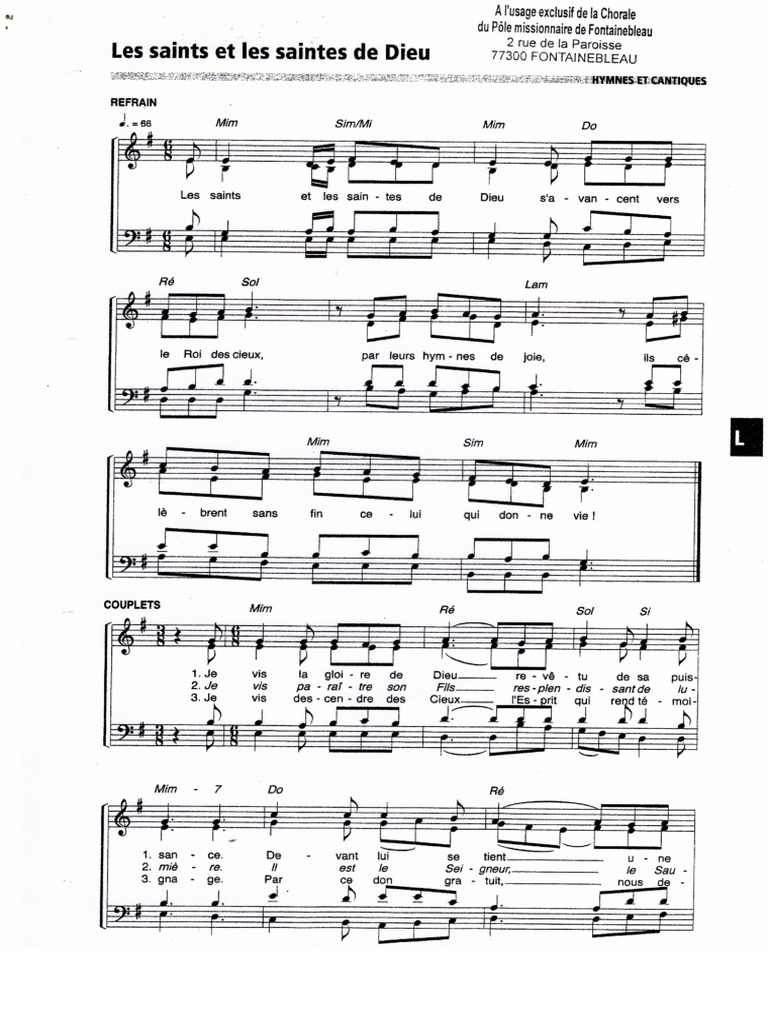 Les Saints Et Les Saintes de Dieu | PDF