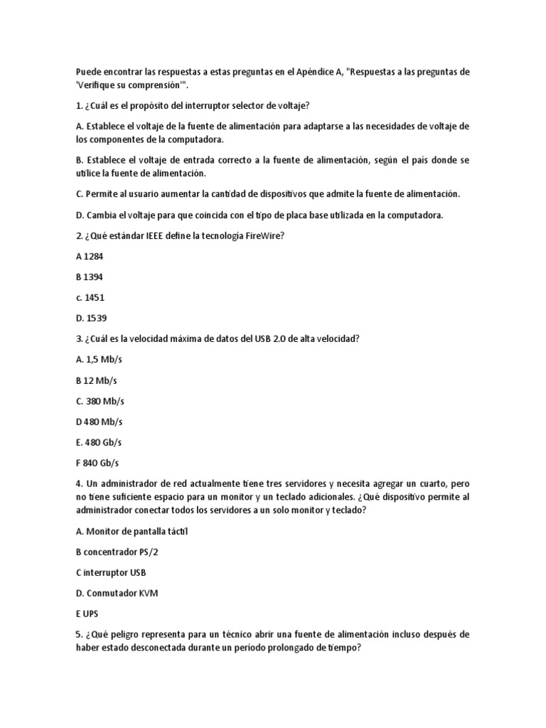Preguntas Sobre Soporte Técnico | PDF | Impresora (Computación) | Red de computadoras