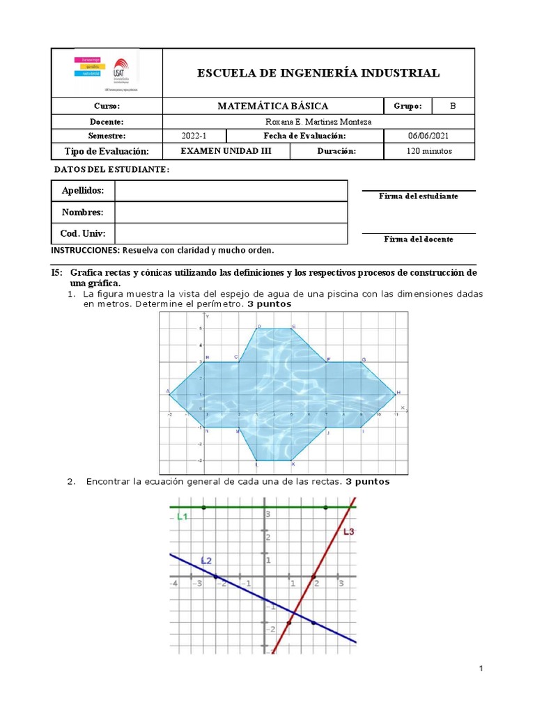 Examen de Tercera Unidad - Ind5 - Ind6 | PDF | Elipse | Geometría ...