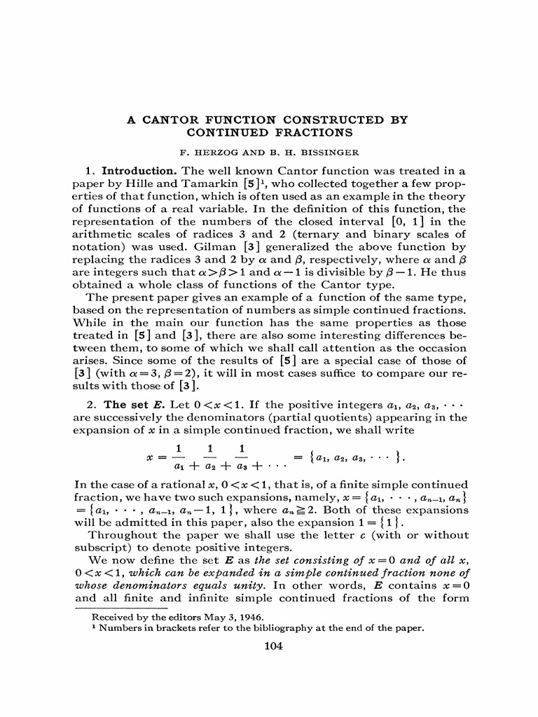 A Cantor Function Constructed | PDF | Function (Mathematics) | Rational Number