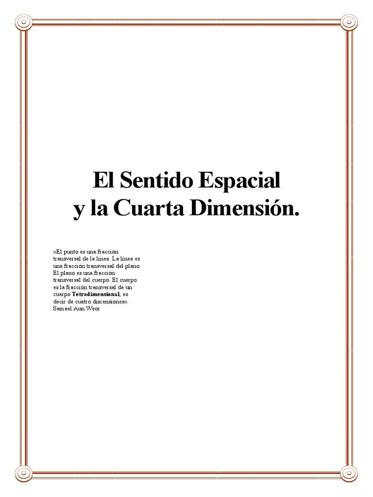El Sentido Espacial y la Cuarta Dimensión | PDF | Espacio | Hora