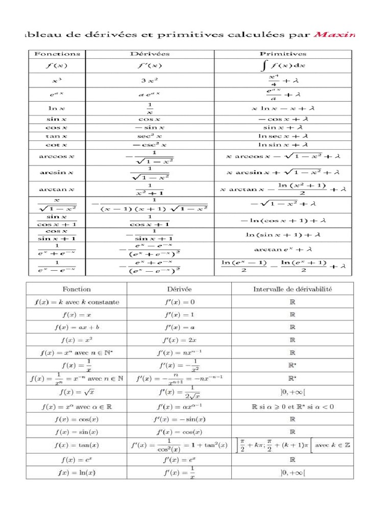 DERIVES ET PRIMITIVES II | PDF