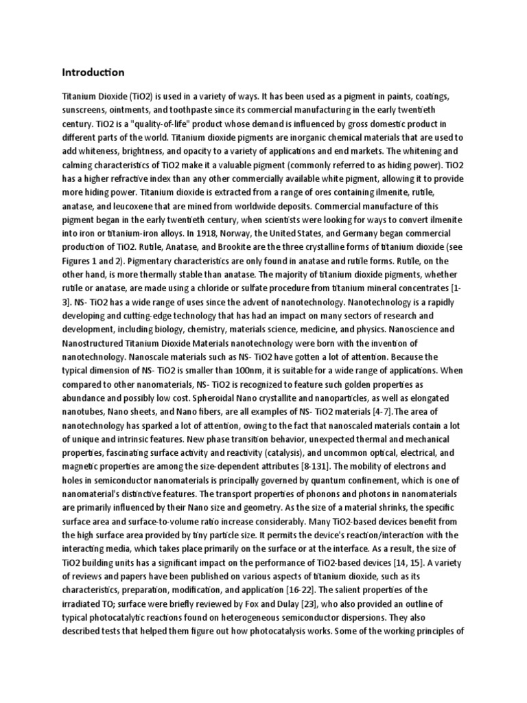 Titanium Dioxide Introduction Pdf Titanium Dioxide Nanotechnology