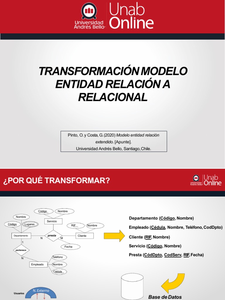 Transformación de Modelo ERE a Relacional | PDF | Bases de datos | Base ...
