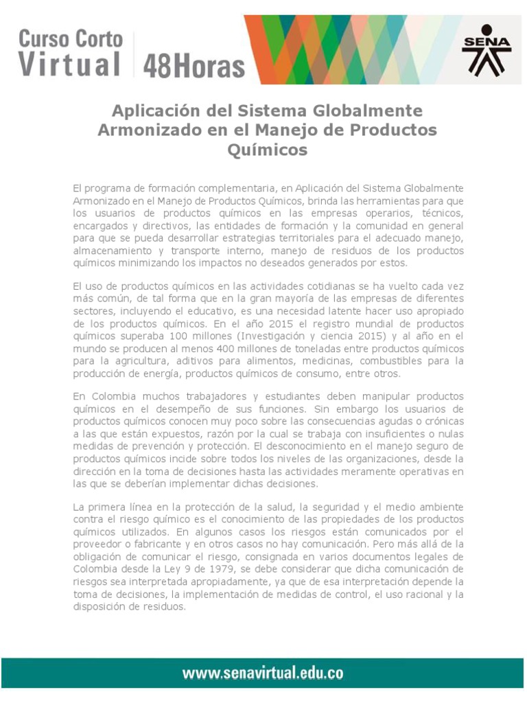 Aplicación Del Sistema Globalmente Armonizado en El Manejo de Productos ... Aplicación Del Sistema Globalmente Armonizado en El Manejo de Productos ...
