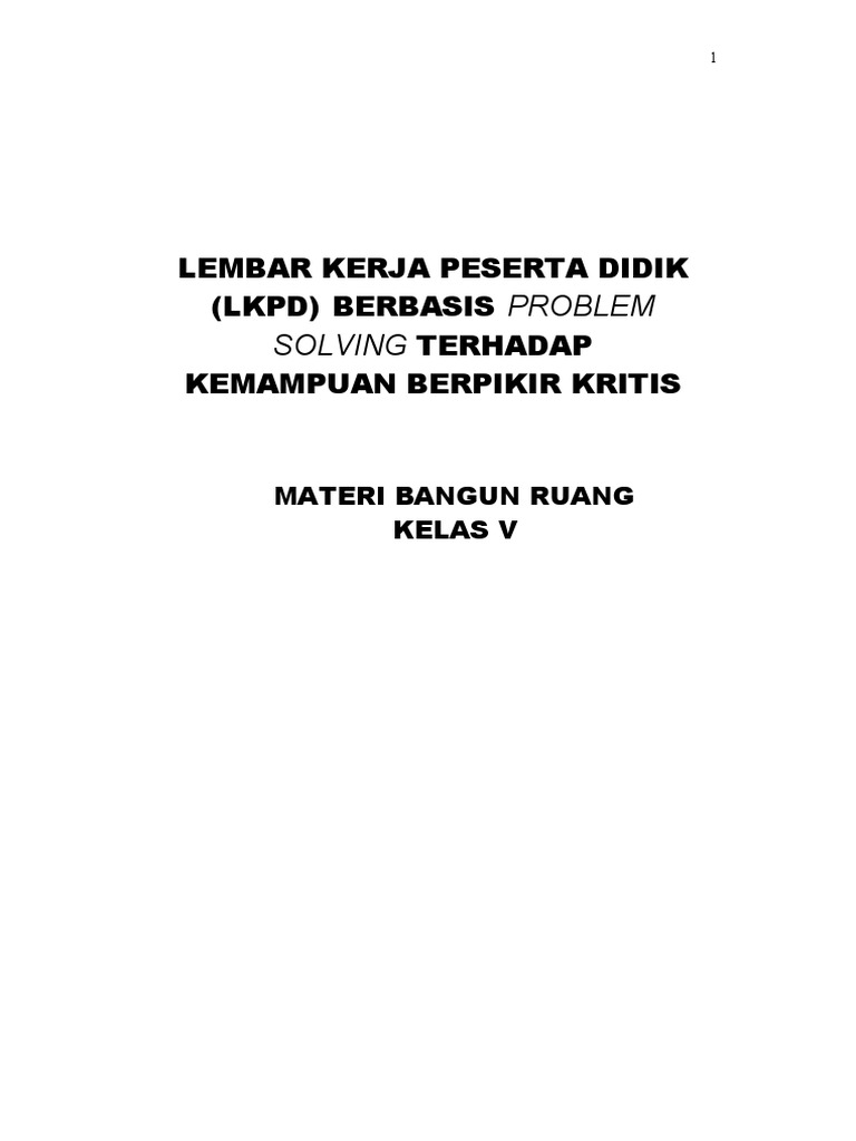 LKPD Berbasis Problem Solving | PDF